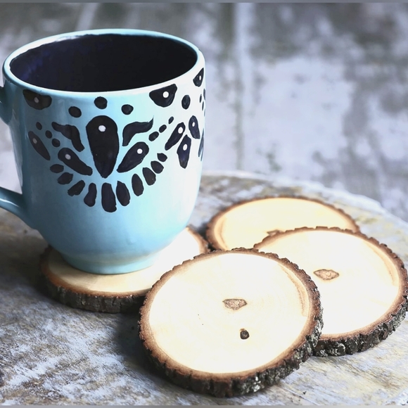 Made By Beavers | Dining | 4 Rustic Linden Tree Wood Coasters | Poshmark